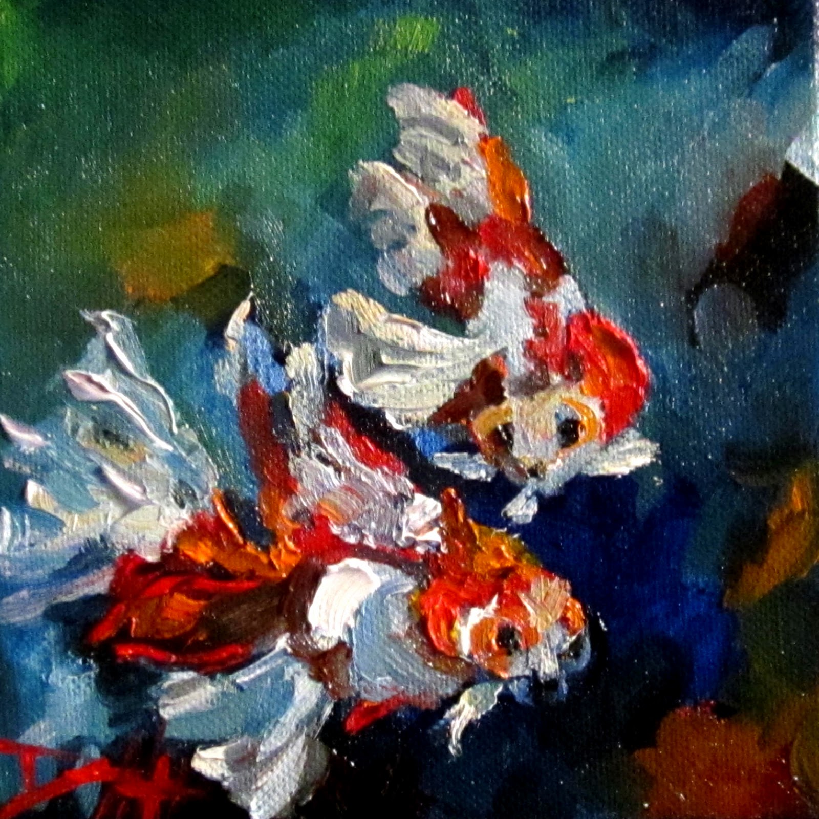 Painting of the Day, Daily Paintings by Delilah: Gold fish, Fish art