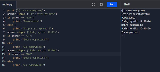 Funkcja if i else w Python