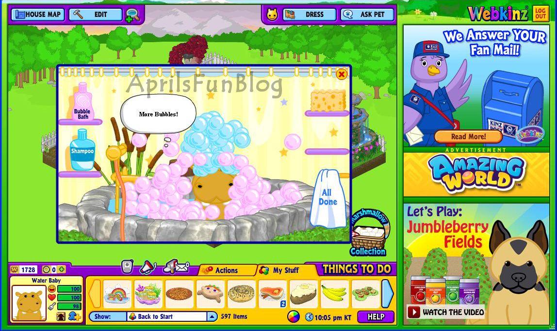 April's Fun Blog: Webkinz Gameplay