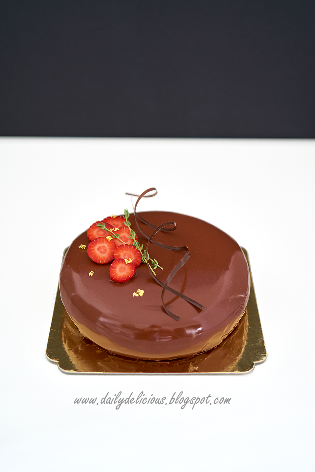 dailydelicious: Chocolate, strawberry, tomato and thyme Entremets