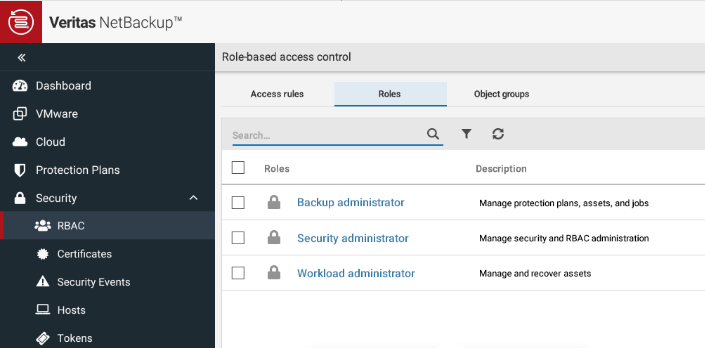 Netbackup 8.1.2 Pre-Defined Roles