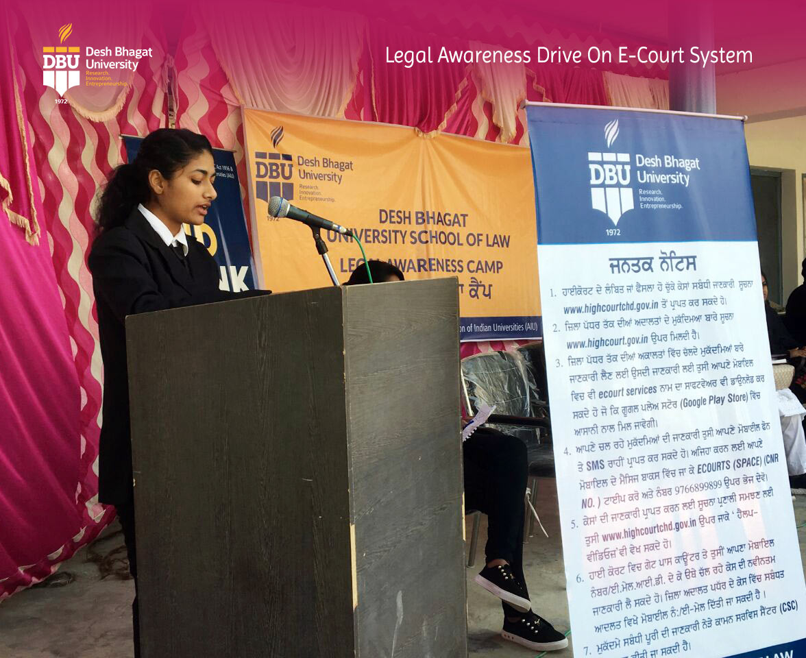 Legal Awareness Drive on E-Court System By Desh Bhagat University ...