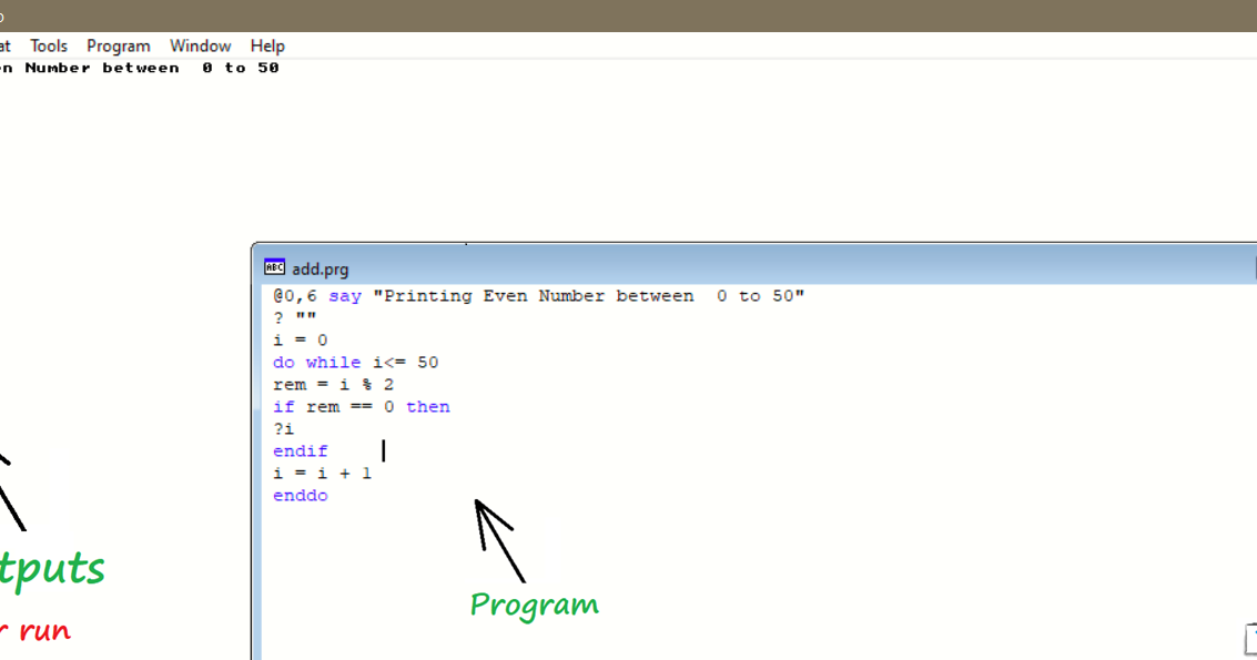 Program To Print All Even Number Between 0 To 50 In Foxpro