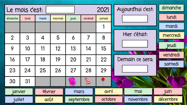 Interactive French Calendar for 2021 | Toronto Teacher Mom