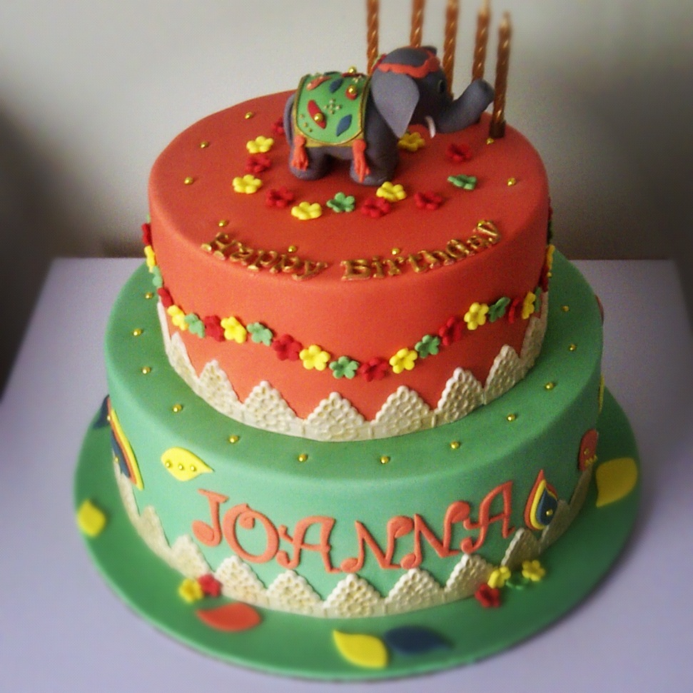 Heavenly D'lights: 2 tier Bollywood theme Birthday Cake