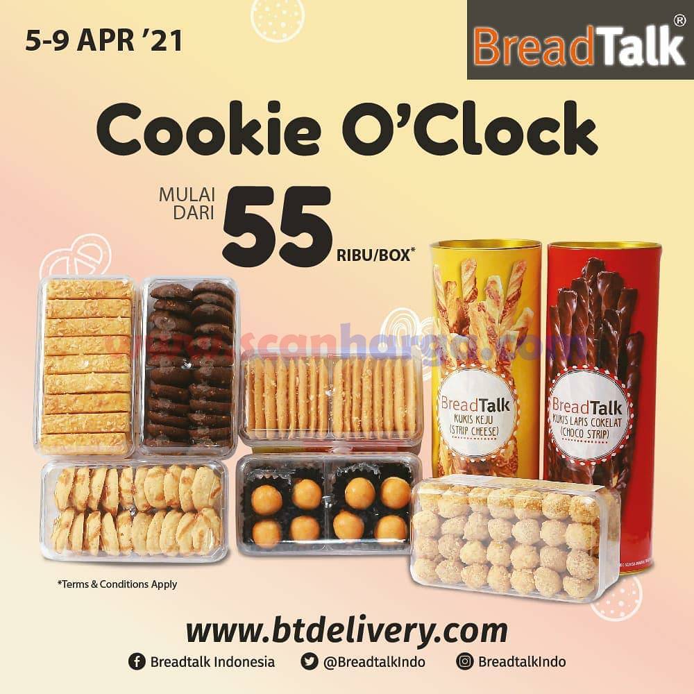 Breadtalk Promo Cookie O'clock harga mulai dari Rp 55 Ribu /box - scanharga