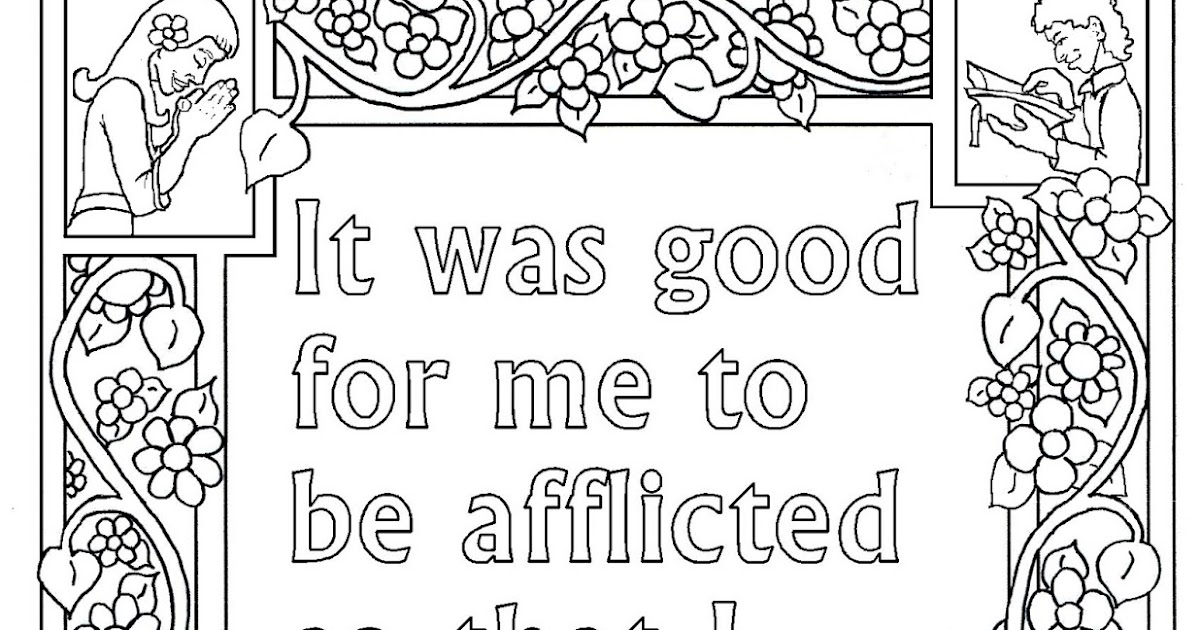 Coloring Pages for Kids by Mr. Adron: Free Psalm 119:71 Print and Color ...