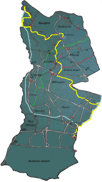 Hillingdon Map Region Political | Map of London Political Regional