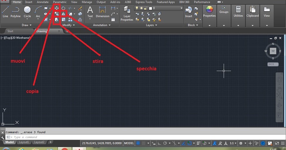 Comandi CAD move/copy/stretch/mirror