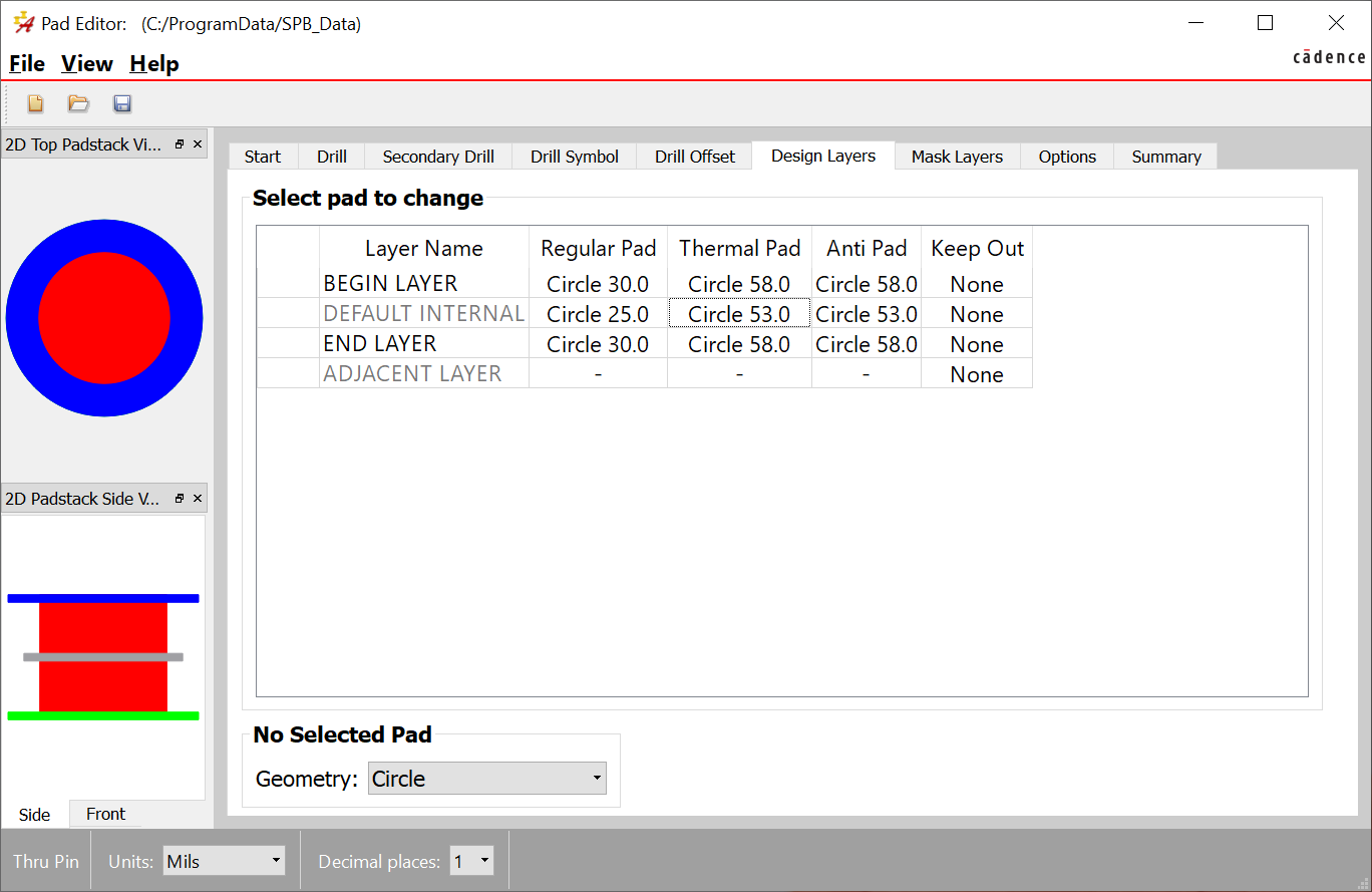 Creating a custom padstack in Cadence | Embedded Systems Design Resources