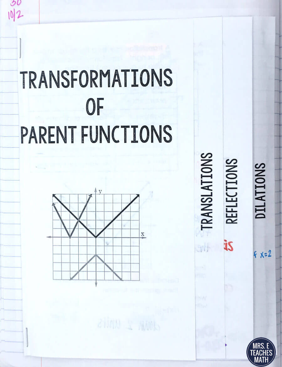 Absolute Value Functions And Transformations Inb Pages Mrs E Teaches