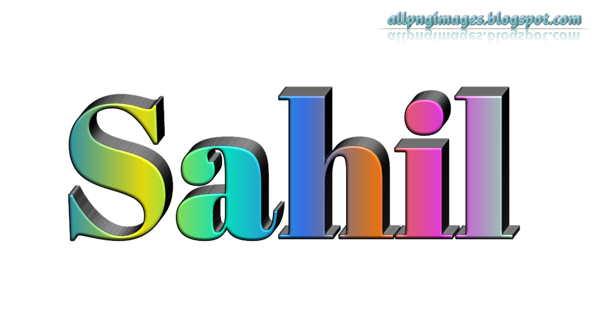 Sahil name 3D PNG image