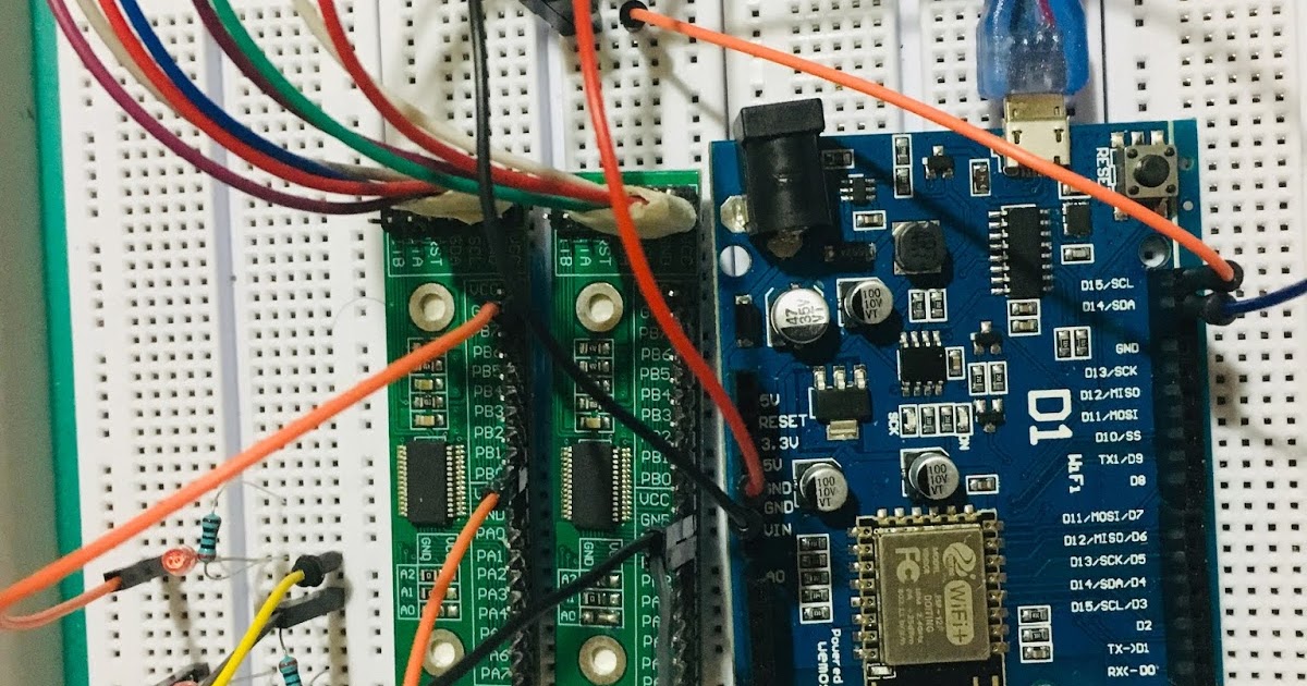 web page controlled LEDs using ESP8266 and multiple MCP23017