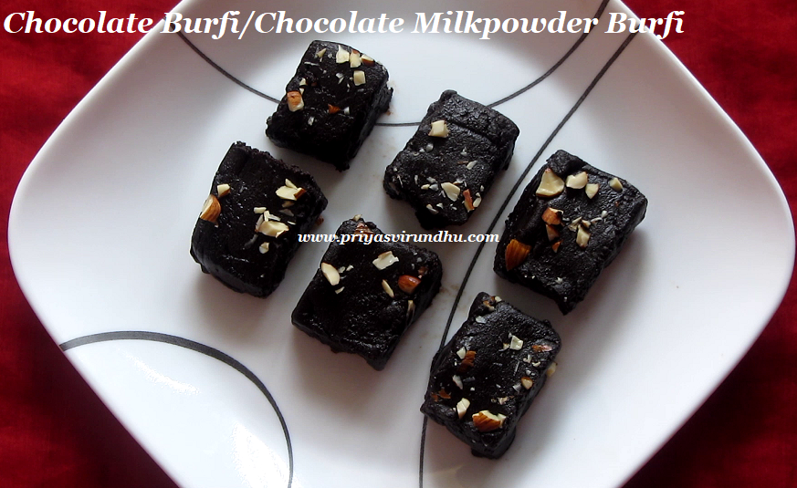 Priya's Virundhu: Chocolate Burfi Recipe/Chocolate Burfi Recipe with ...