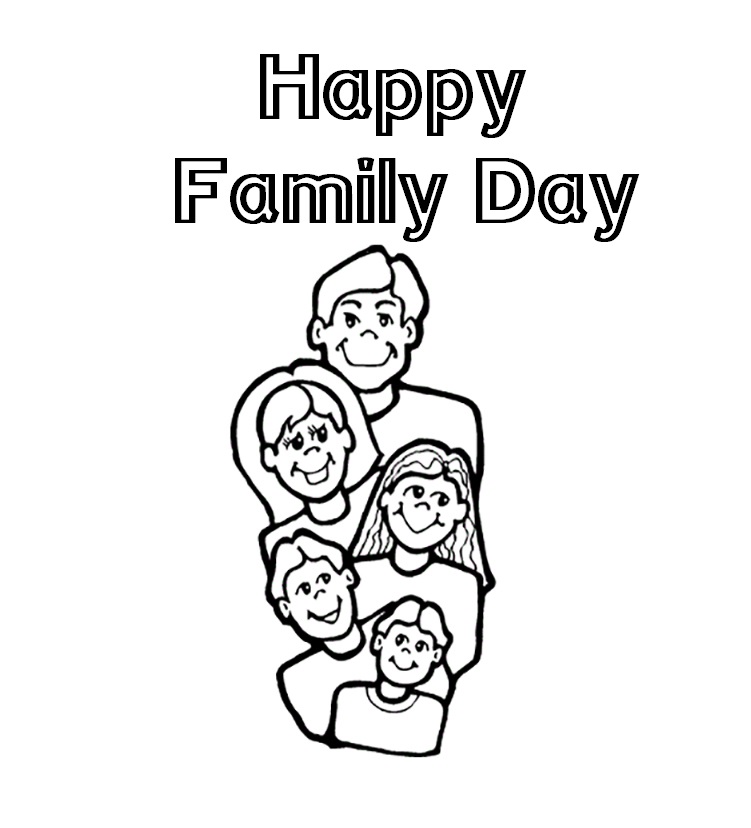 Happy family day coloring pages