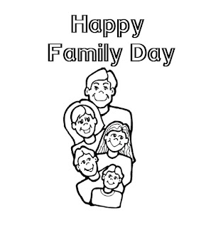 Happy family day coloring pages