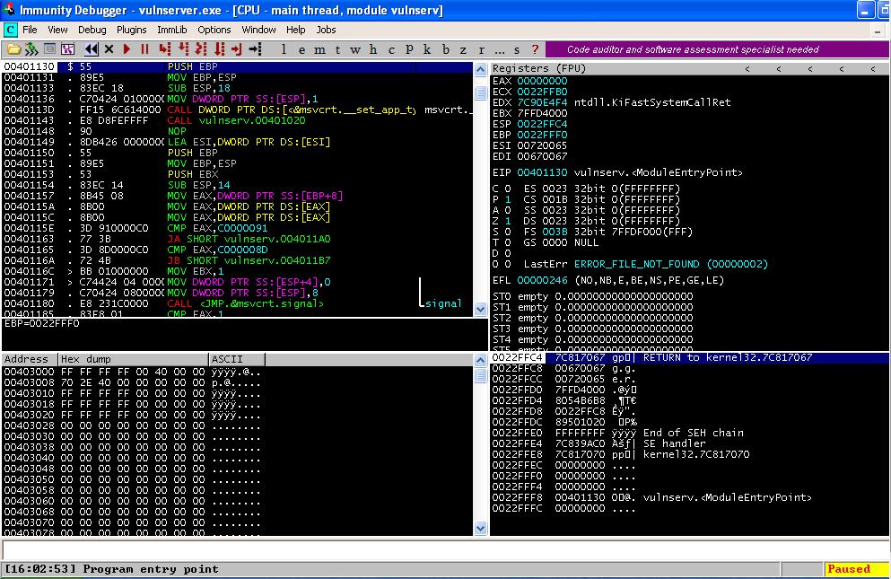 This Is Dearmo Stack Based Bof For Hter Command In Vulnserverexe 7688