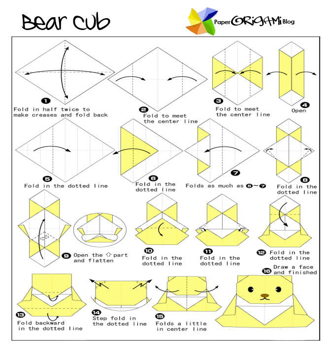 Animals Origami: Bear Cub | Paper Origami Guide