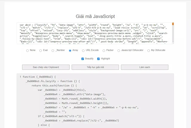 Hướng dẫn giải mã javascript của Templateify