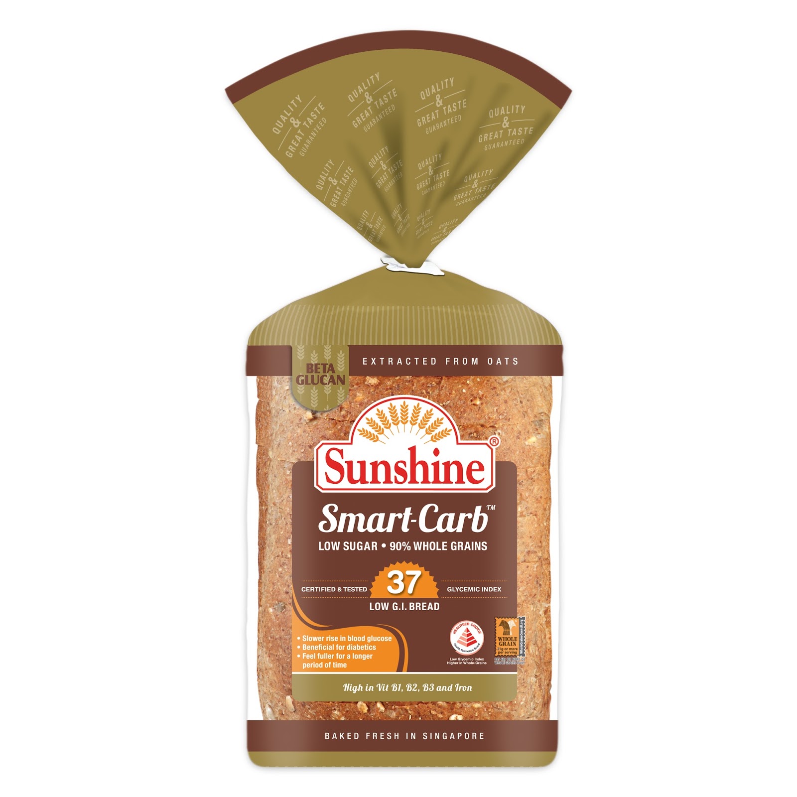 Healthier Choice with Sunshine Halal-certified Smart-Carb Low G.I. Bread