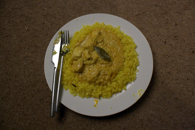 meal for one: Asda's Indian chicken korma with pilau rice