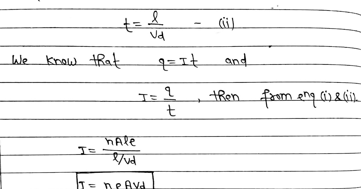 Relation Between Drift Velocity and Electric Current Relation Between Drift Velocity and Electric Current