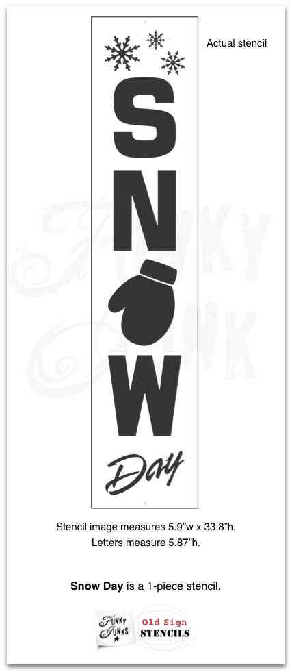 Make A Fun SNOW DAY Sign with Old Sign Stencils - Organized Clutter