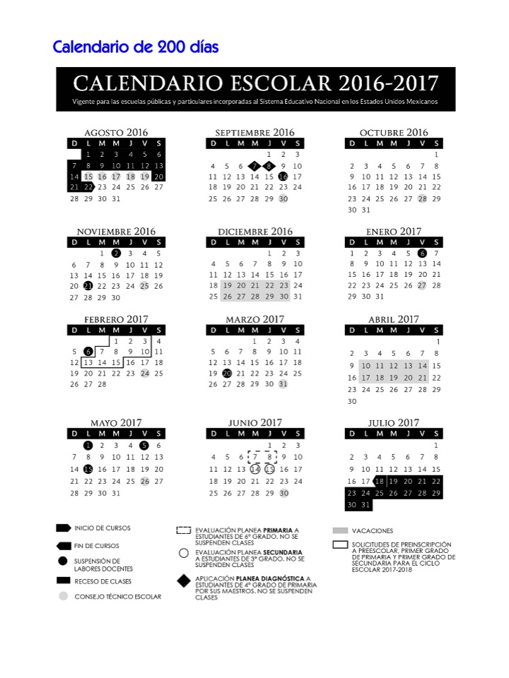 Andamios Educativos: Calendarios Escolares 2016 - 2017