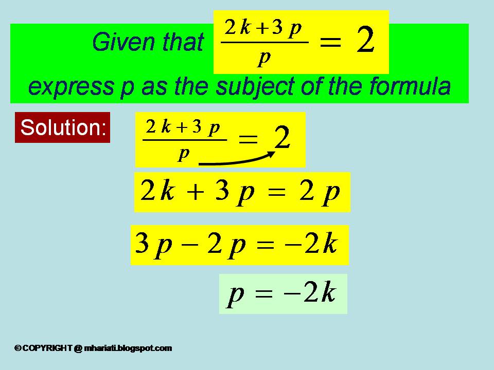 TIP BELAJAR MATEMATIK (TIPS FOR LEARNING MATHEMATICS): SUBJECT OF THE ...