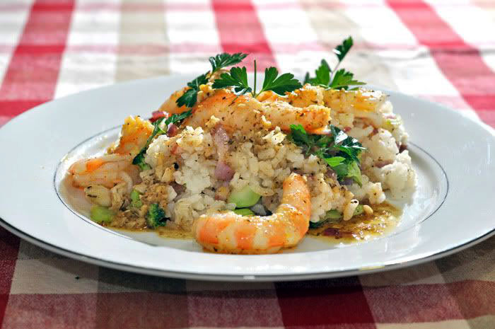 Things wot I Made Then Ate: Shrimp scampi on rice