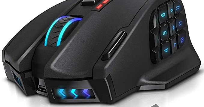 UtechSmart Venus Pro RGB Wireless MMO Gaming Mouse, 16,000 DPI Optical ...