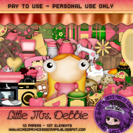 Wicked Princess Scraps: New! Little Mrs. Debbie PTU