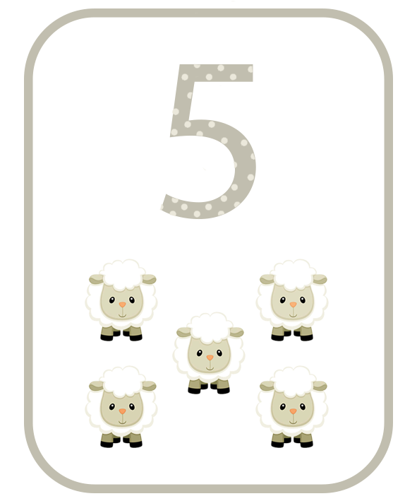 Number 5 flashcard