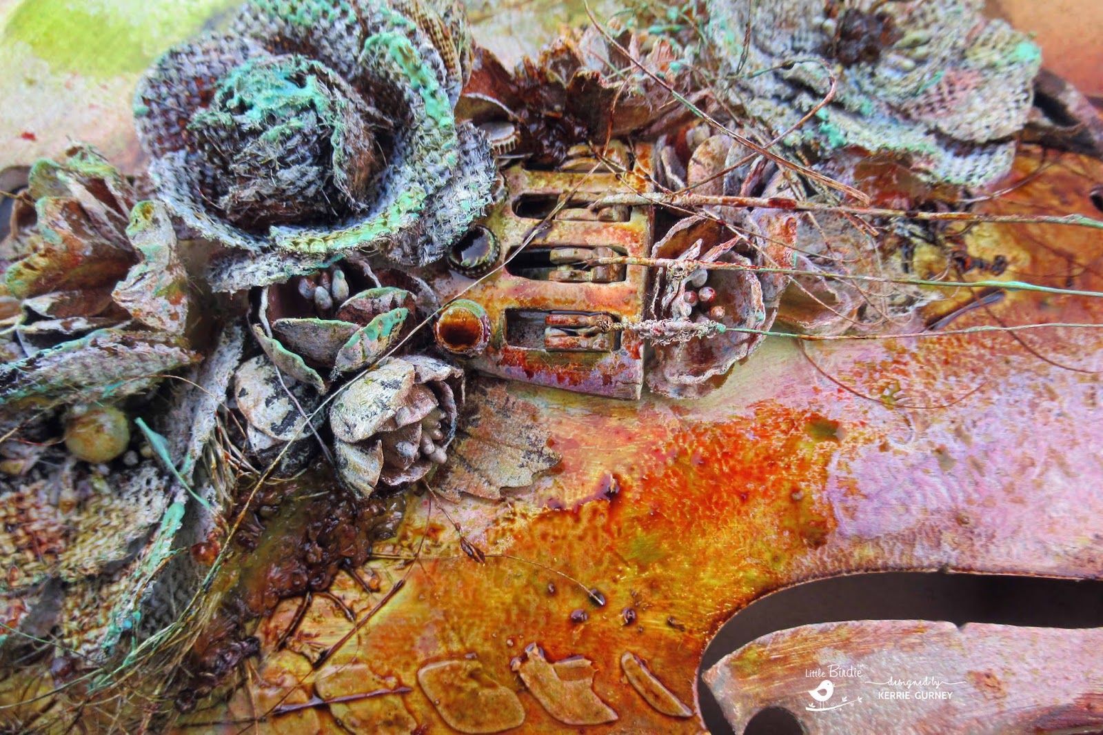 kerrie gurney : Mixed Media Upcycled Violin | Little Birdie Crafts