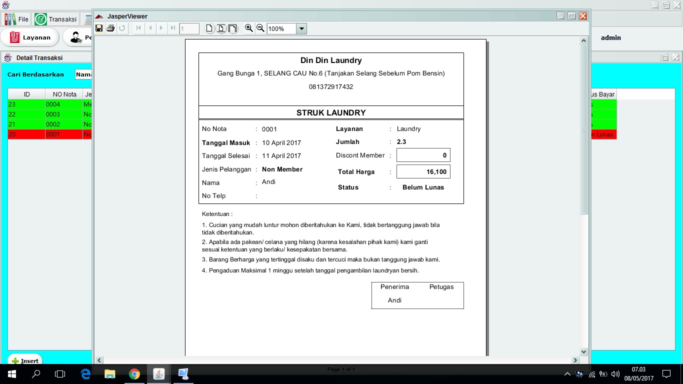 Jasa Pembuatan Aplikasi, Software, Program dan Website: Aplikasi Laundry