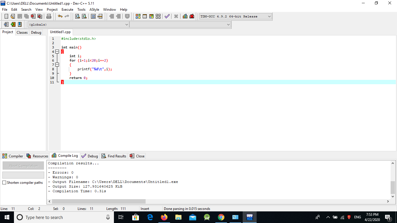 Program To Print Odd Numbers Less Than 20 Using For Loop ~ Bit 1515