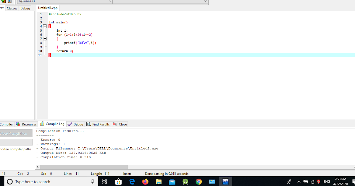 Program to print odd numbers less than 20 using for loop. ~ Bit ...
