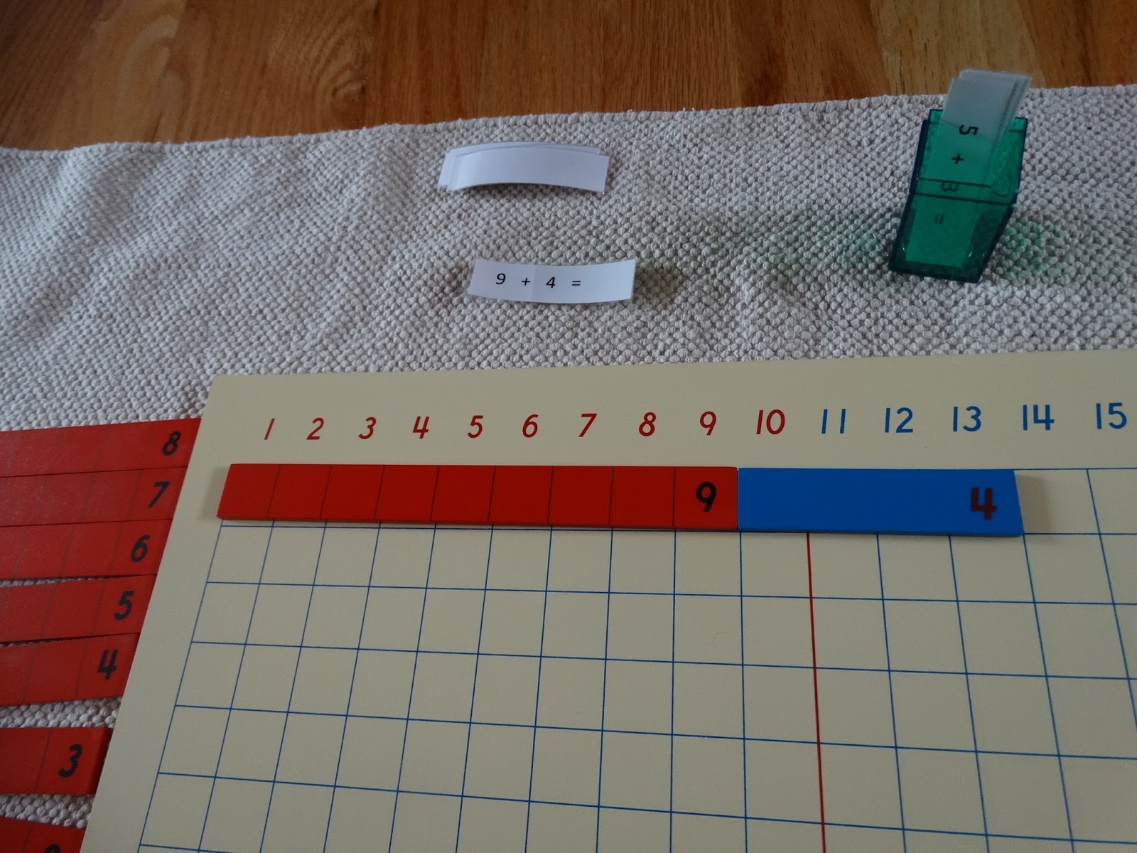 The Joys of Montessori Homeschooling: Addition Strip Board and Finger Chart