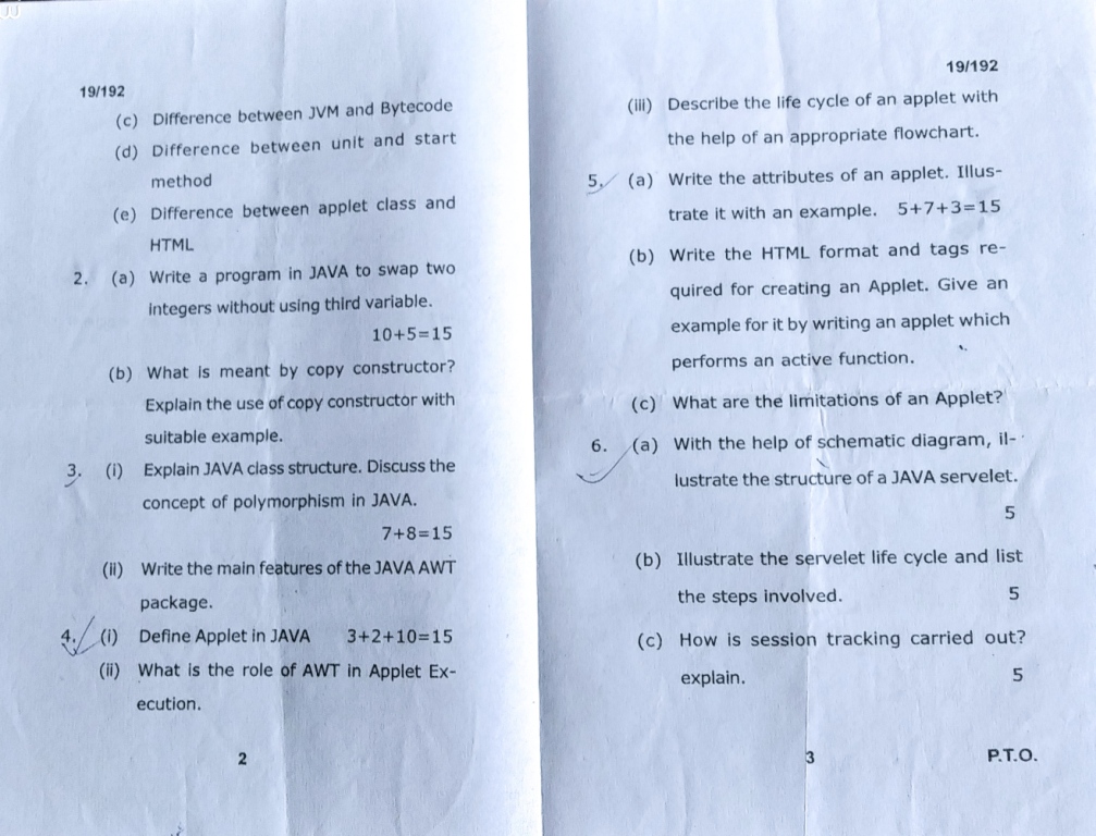 MGKVP BCA QUESTION PAPERS 2019 ( I III V ) SEM