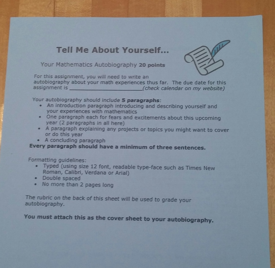 Beautiful Math: First Day of School