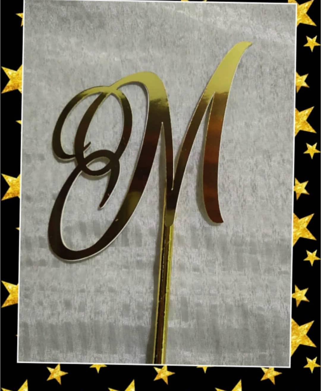 Letra Metalizada M - Mis Toppers Tus Toppers