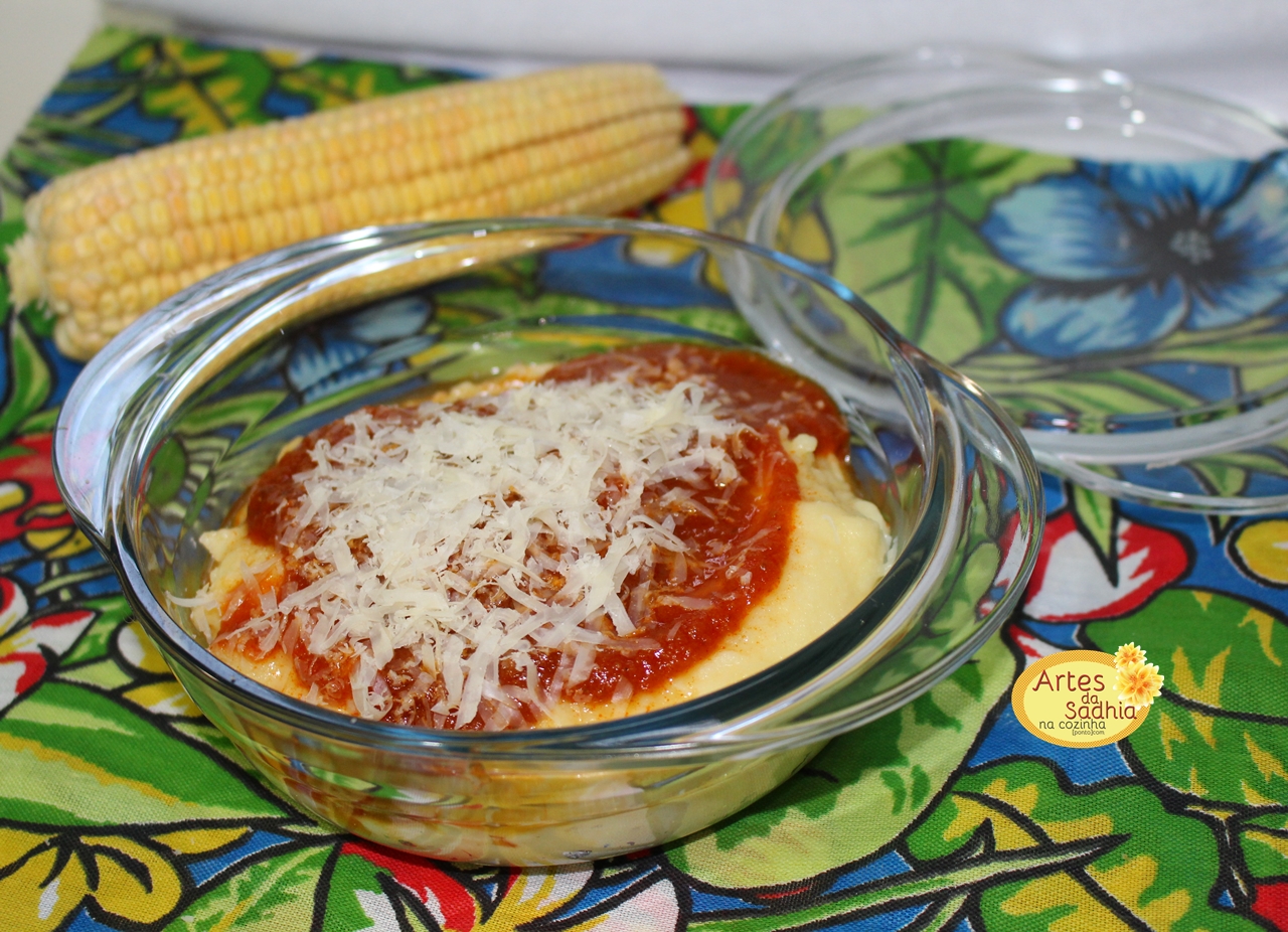 Polenta cremosa com cream Cheese | Artes da Sadhia na cozinha