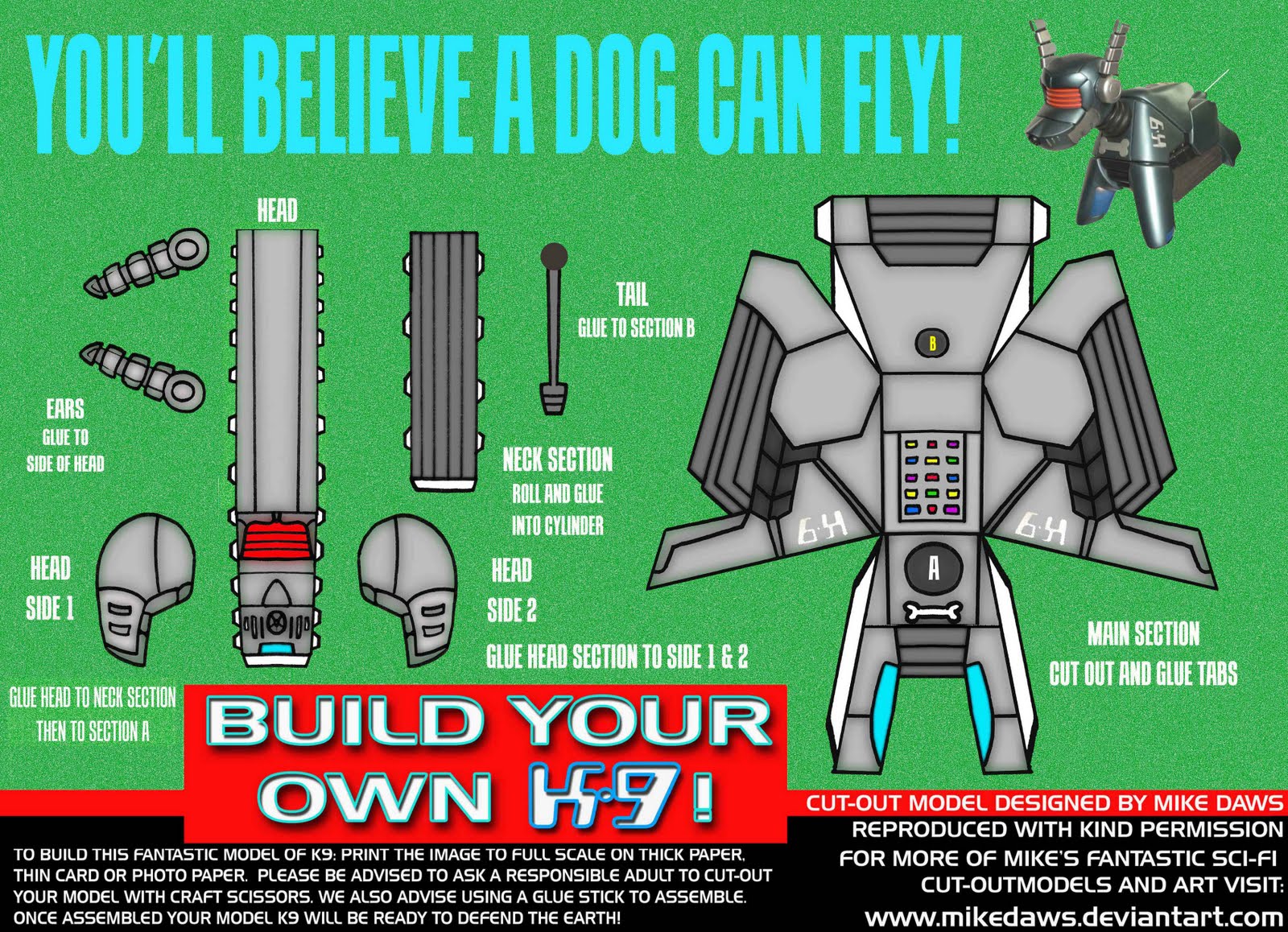 Building K9 from Dr.Who: Build Your Own Paper K-9 - new version