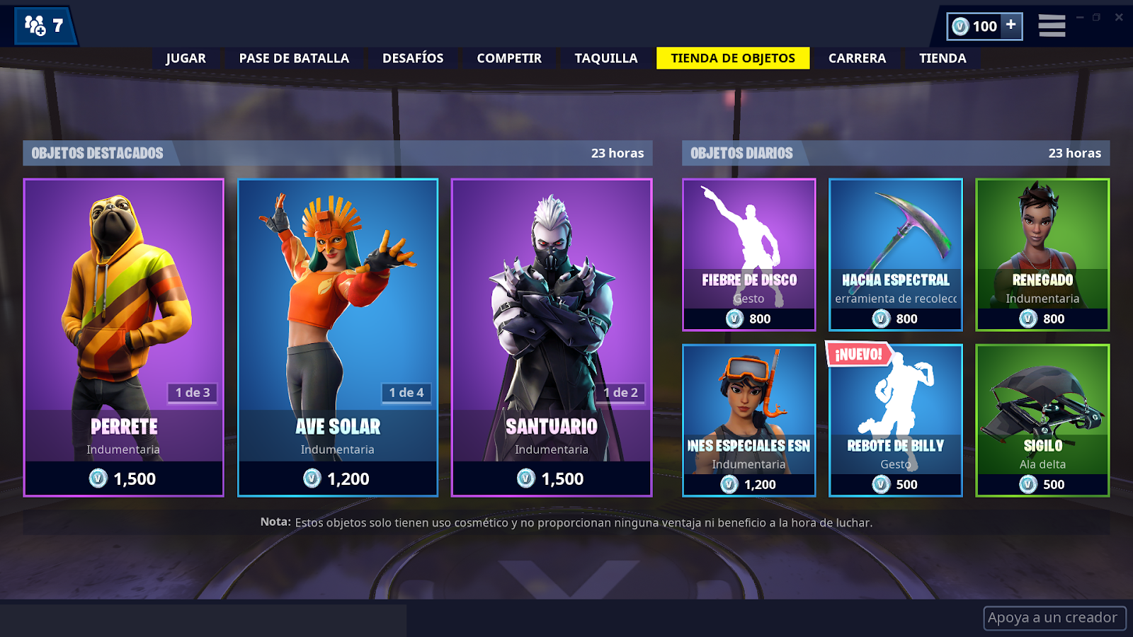 TIENDA DE FORTNITE: TIENDA DE OBJETOS