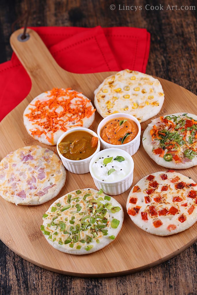 Uttapam Platter| Mini Uttapam| Vegetable Uttapam ~ Lincy's Cook Art