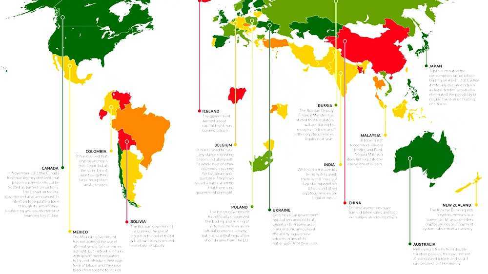 Legality of bitcoin by country or territory