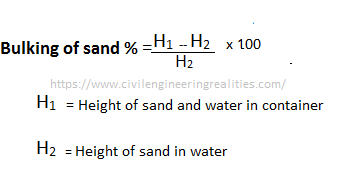 BULKING OF SAND AND TEST TO CALCULATE BULKING OF SAND?