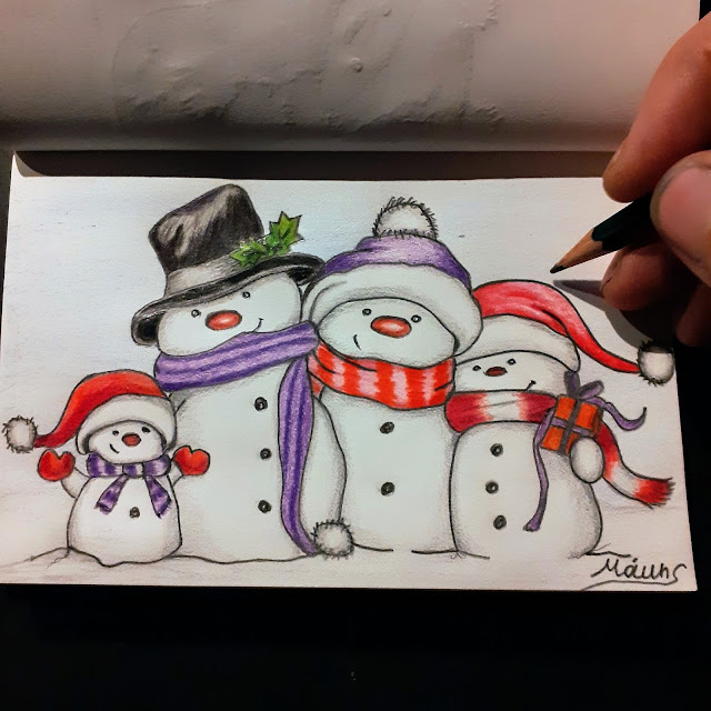 Daily Drawings - Snowman Family