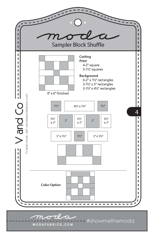 Fort Worth Fabric Studio: Moda Sampler Block Shuffle {Block 4}